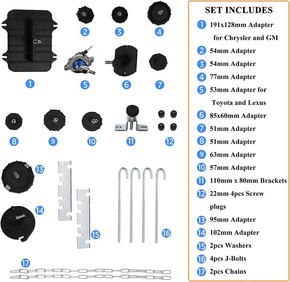 12pcs Brake Master Cylinder Pressure Bleeder Adapters Brake Bleeder ...
