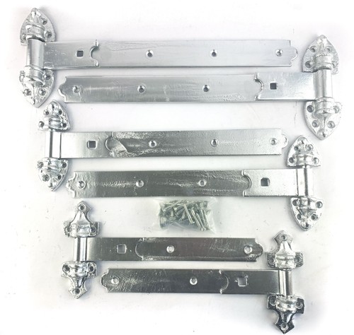 Pair of Reversible Gate Hinges Galvanised Heavy Duty Stable Barn Shed ...