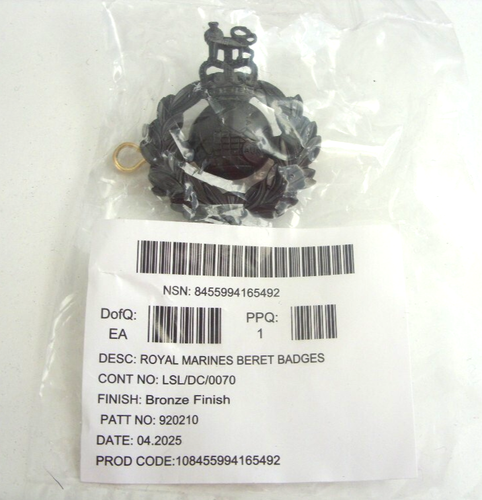ROYAL MARINES COMMANDO OTHER RANKS BRONZE BERET CAP BADGE ( SBS ) RM UK ...
