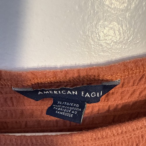 American Eagle Womens T-Shirt Rust Short Cap Sleeve Pullover Size XL | eBay