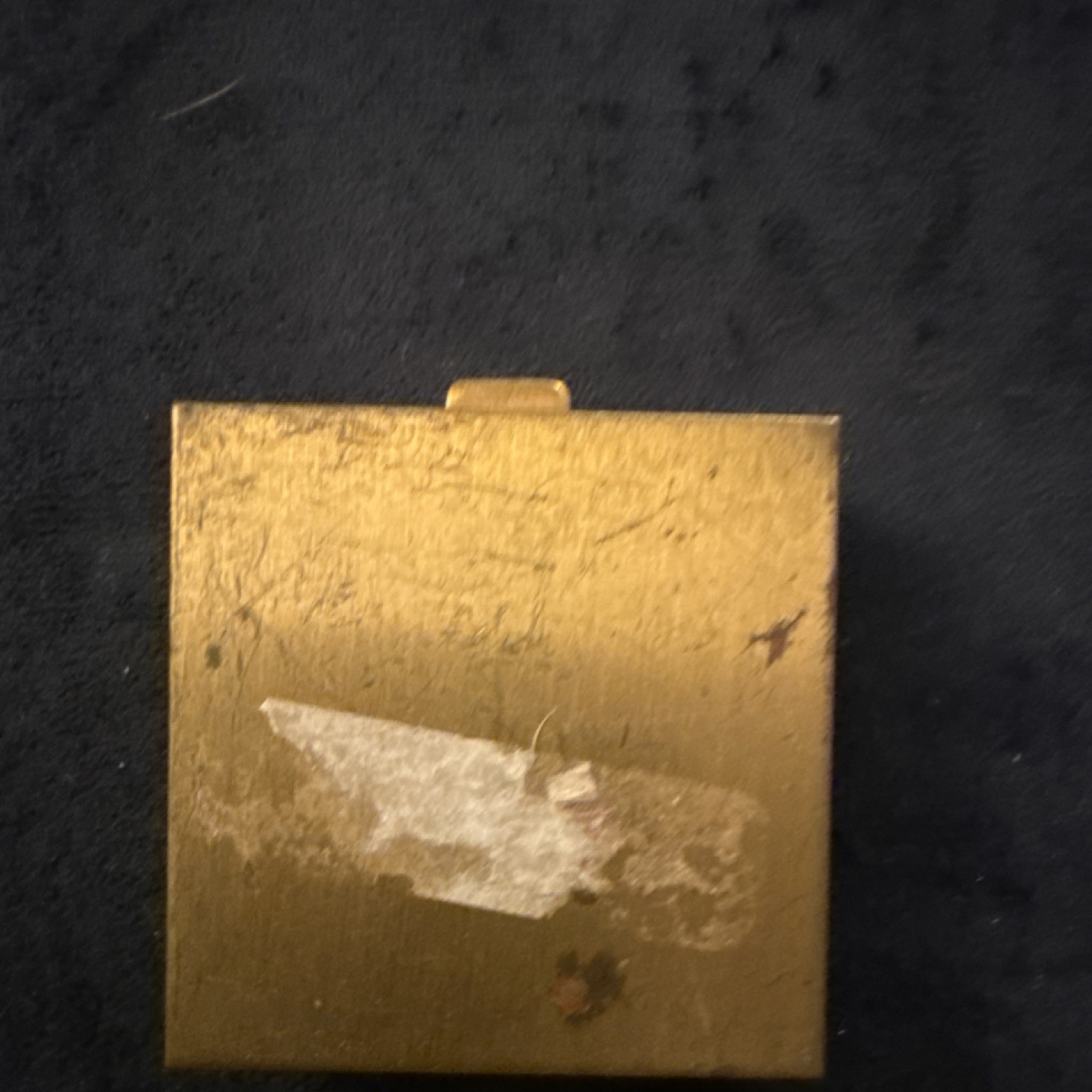 Vintage Square Gold Tone Cosmetic Compact with Mirror and Jeweled ...