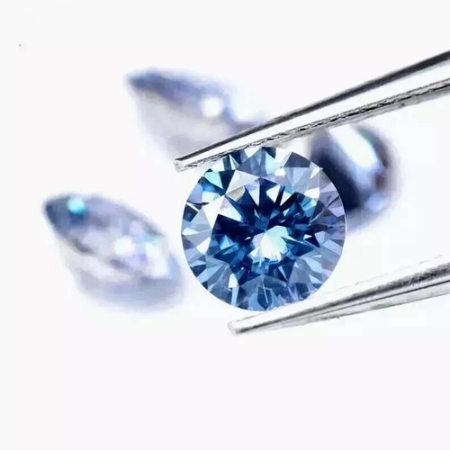 3 Ct Blue color Lab Grown Diamond Loose Round Brilliant Cut VVS1 Grade ...