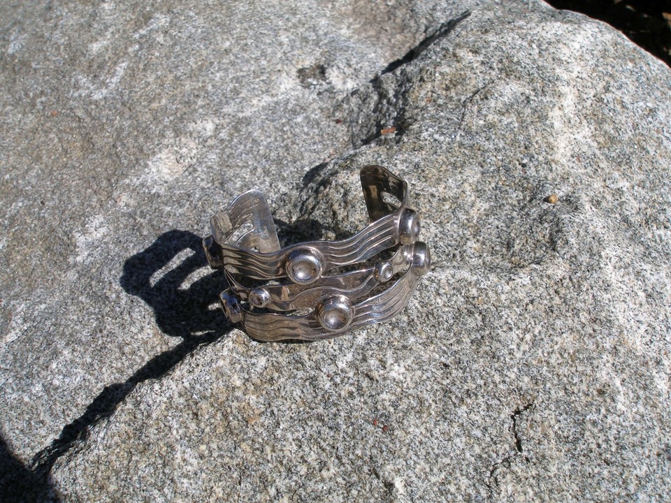 Mexico Sterling Silver "River of Life" Spratling Style Cuff Bracelet 44 ...