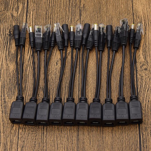 5 Pairs Poe Adapter CCTV POE switch Cable + Connectors Passive Power ...