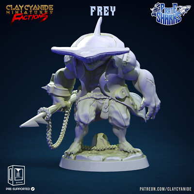 Frey from Clay Cyanide's Pirate Sharks set. apx 52mm total | eBay