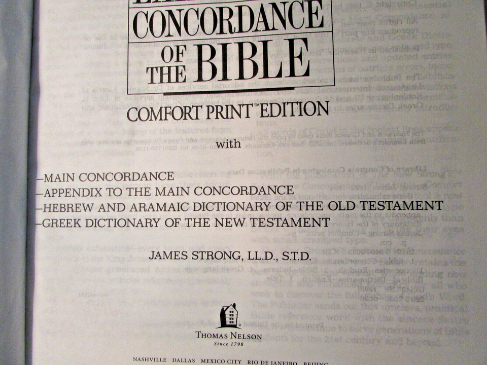 New Strong's Exhaustive Concordance of the Bible HC/Large Print ...