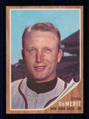 1962 TOPPS BASEBALL # 4 JOHN DeMERIT J9708 | eBay