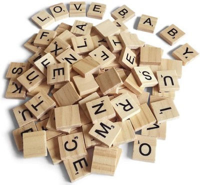 200Pcs Wood Scrabble Tiles DIY Wooden Letters for Spelling Wood Tile ...
