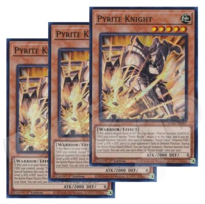 Yugioh - Pyrite Knight x 3 - 1st Edition Super Rare NM - Free ...