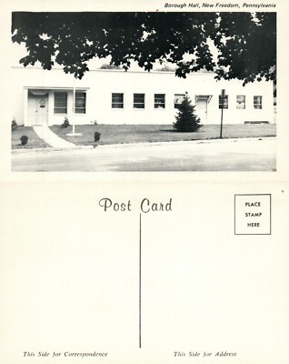 NEW FREEDOM PA BOROUGH HALL VINTAGE POSTCARD | eBay