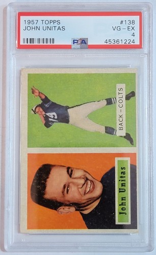 1957 Topps #138 JOHNNY UNITAS DP RC Baltimore Colts Hall Of Fame PSA 4 ...