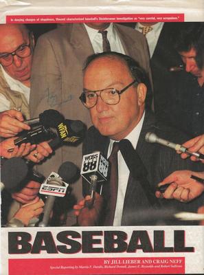 Fay Vincent Signed Vintage Magazine Photo MLB Commissioner | eBay