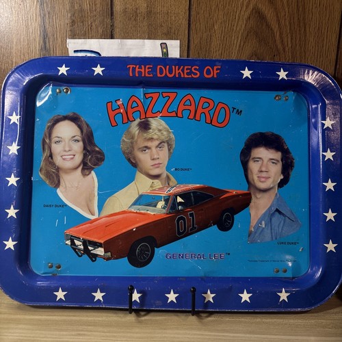 Vintage THE DUKES OF HAZZARD TV Lap Tray Bo Luke Daisy General Lee ...