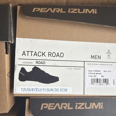 New Pearl Izumi Men Attack Road Shoe Size 12 US /47 Eu/11.5 UK Biking ...