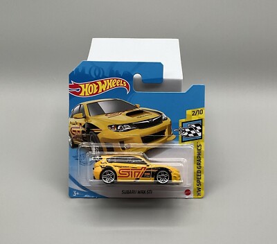 Hot Wheels Yellow Subaru WRX STI 2/10 Speed Graphics Short Card “NEW ...