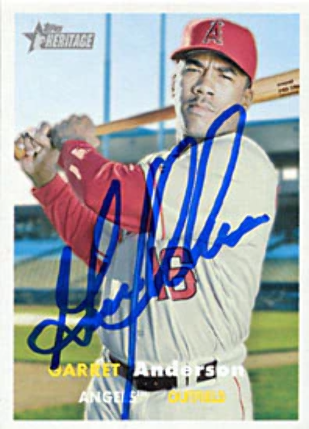 Garret Anderson Autographed / Signed 2006 Topps No.374 Los Angeles ...