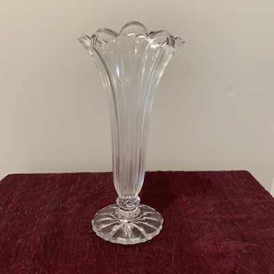 Oneida Crystal Bud Vase, Sunburst Base, Scallop Top, 8" T x 3" W | eBay