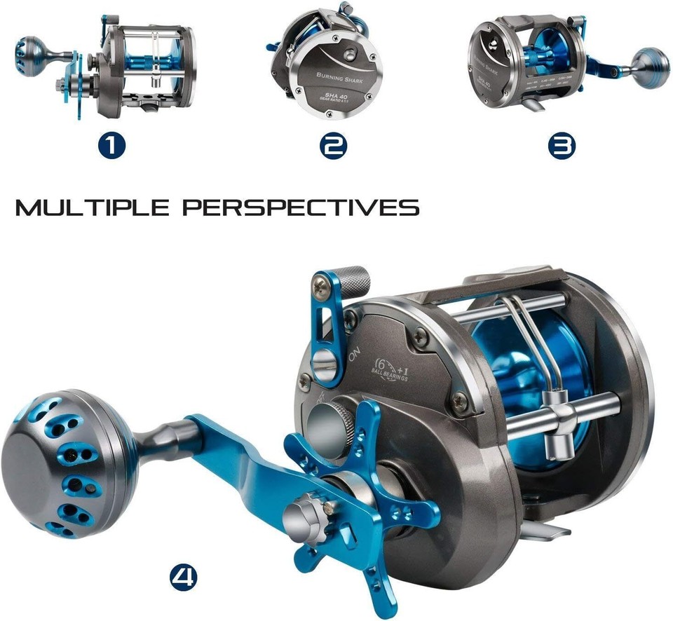 Trolling Reel Saltwater Level Wind Reels, Drag Reels Boat Fishing Ocean ...