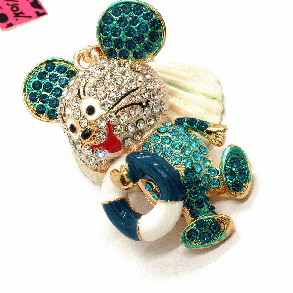 Betsey Johnson Gold Plated Enamel Crystal Mouse, Minnie & Micky Mouse ...