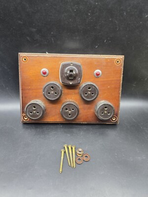 Vintage 1940s Reclaimed Switch Board Sockets With Red Light Indicator ...