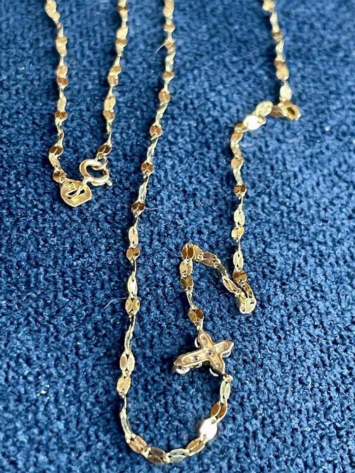 RARE Roberto Coin 14k Gold And Diamond Cross Station Necklace | eBay