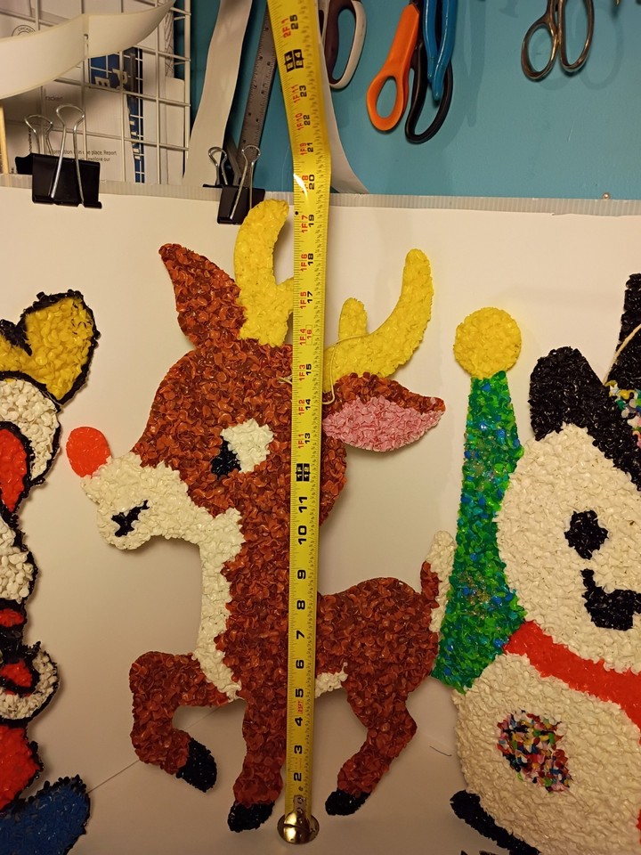 Vtg Disney Mickey Mouse, Rudolph,Snowman, Candy Melted Plastic Popcorn ...