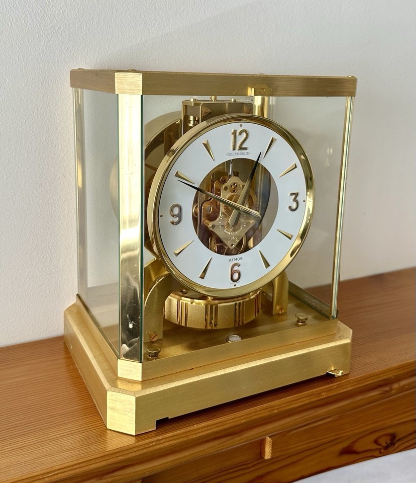 JAEGER LECOULTRE ATMOS BRASS/GLASS 528-8 CALIBRE BRACKET MANTEL CLOCK ...