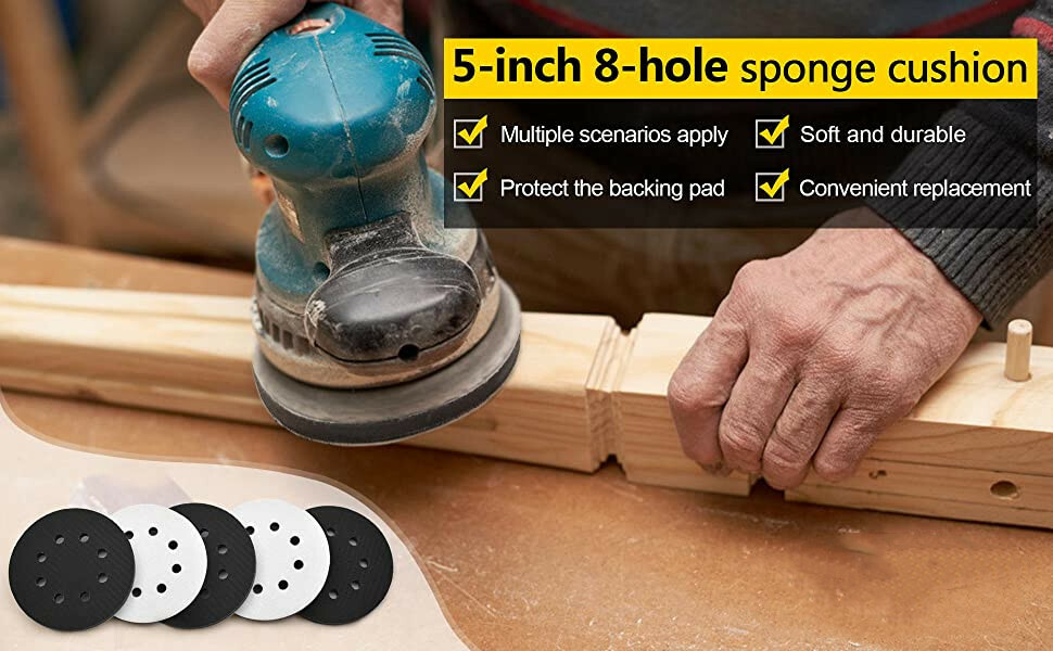 5-Inch Hook and Loop Buffer Pad Sanding Disc Backing Pads for Sanding ...