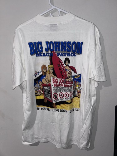 Big Johnson Beach Patrol T-Shirt Large Humor 1 Stitch 90s Vtg Made USA NWOT | eBay