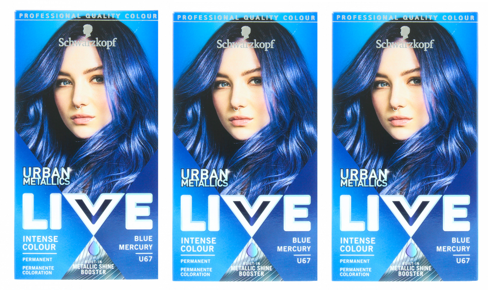 3 x Live Intense Permanent Schwarzkopf Hair Dye Pro Colours All Shades ...