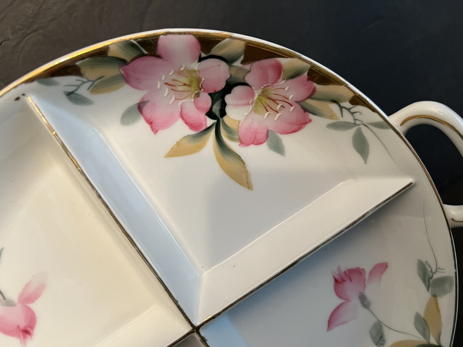 Noritake AZALEA 4 Part Sections Divided Relish Dish Plate with Handles ...