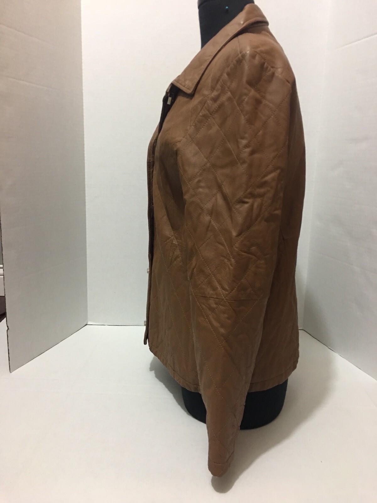 DIALOGUE Coat brown Leather Lined Washable Women small | eBay