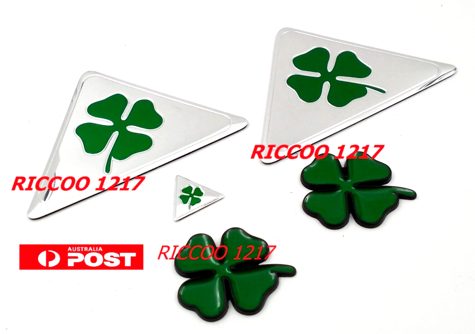 Clover leaf badges x 4 for Alfa Romeo Gulia QV Italian Cars alloy | eBay