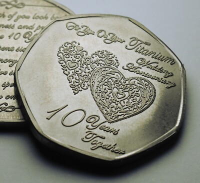 On Your 10th TITANIUM WEDDING ANNIVERSARY Commemorative. Gift/Present ...