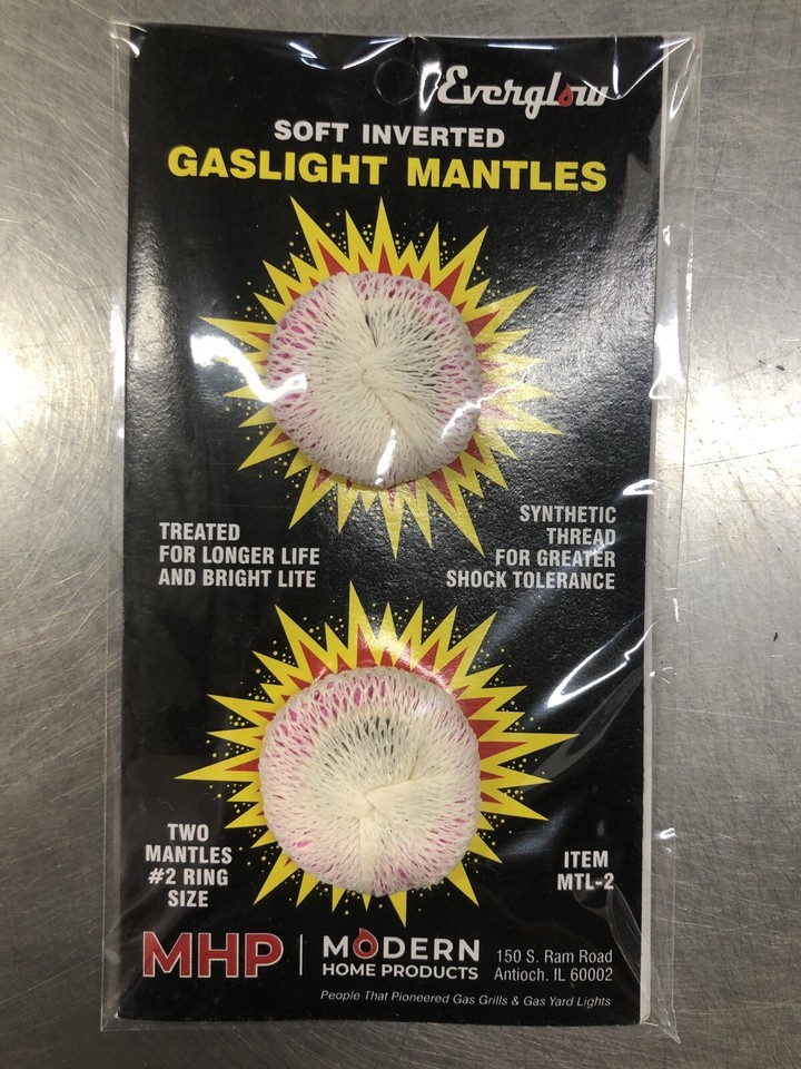 MHP Charmglow Everglow Outdoor Gas Light Soft Inverted Mantles Two Pack ...