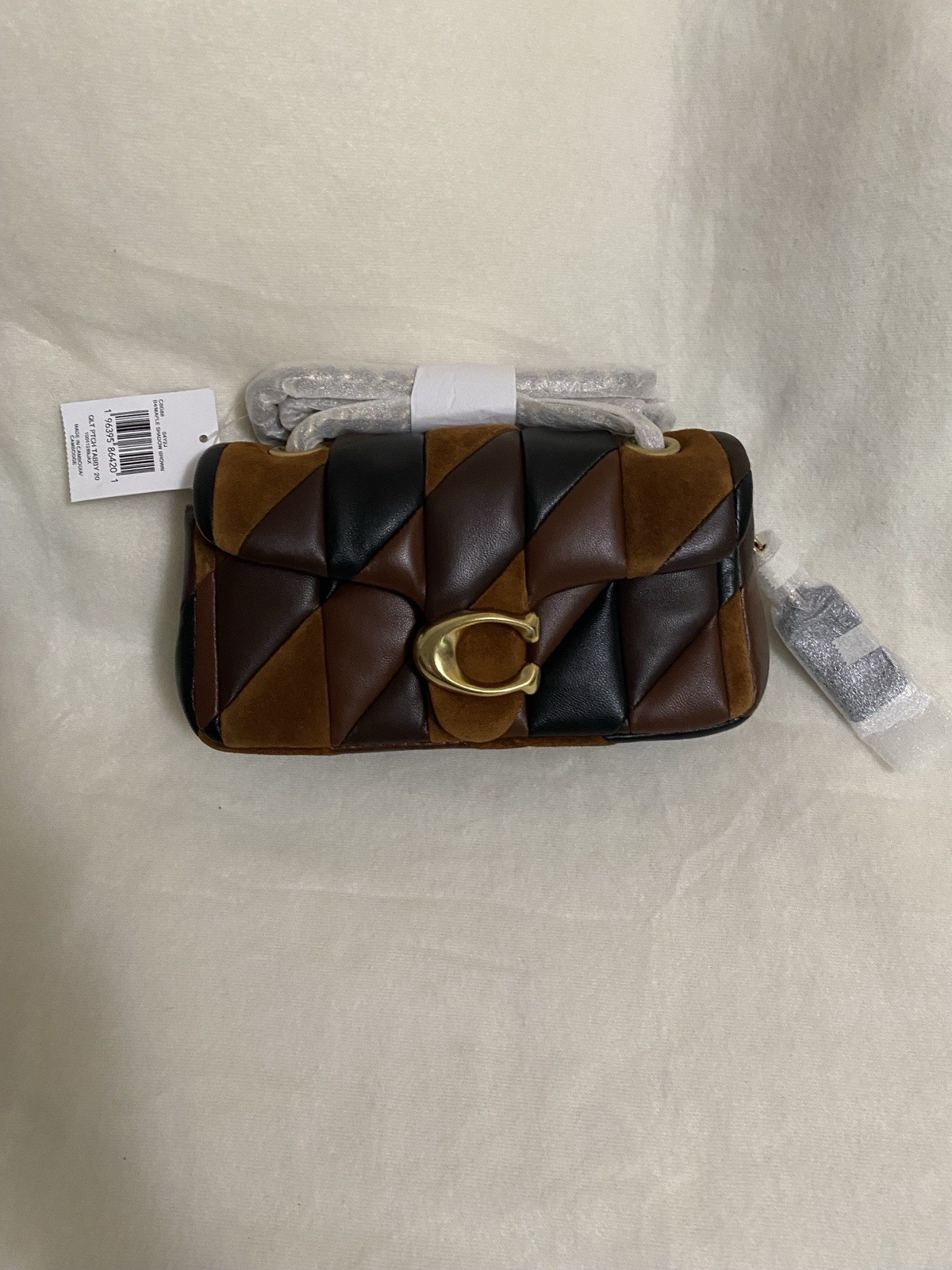 Coach Tabby Patchwork Quilting Shoulder Bag 20 Maple Shadow Brown Brass ...