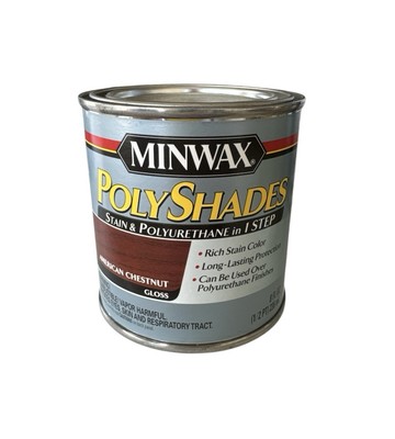 Minwax Polyshades Stain & Polyurethane AMERICAN CHESTNUT GLOSS 1/2pt ...