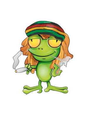 dope Smoking Frog fun t shirt Heat Transfers Iron On Lite Dark Fabrics ...