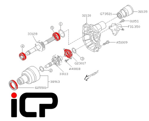 5 Speed Rear Transfer Case Bearing Set Fits: Subaru Impreza WRX 00-07 ...