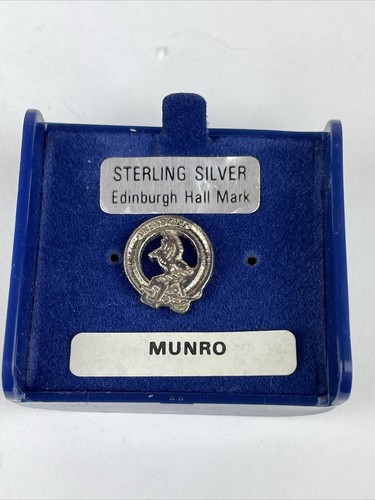 Munro Sterling Silver Scottish Clan Cap Crest Lapel Pin DREAD GOD | eBay