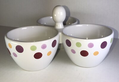 Pampered Chef Simple Additions Polka Dots 3 Part Trio Serving Dip Dish ...