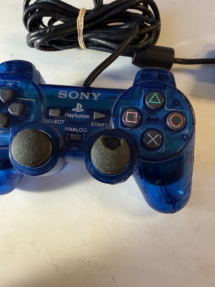 Sony PlayStation 2 PS2 Blue Clear Controller DualShock SCPH-10010 -FOR ...