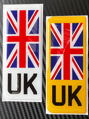 UK Front and Rear - Gel Domed Number Plate Badges/Decals 111x45mm | eBay UK