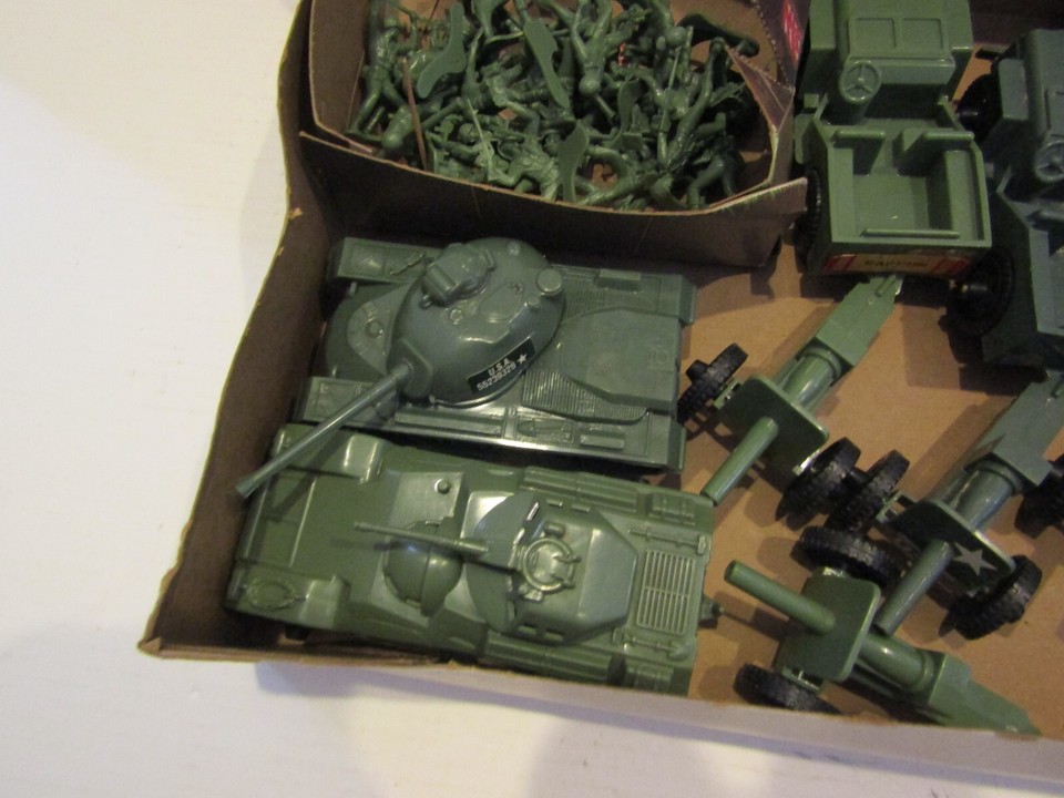 VINTAGE PROCESSED PLASTICS CO ACTION ARMY SET MILITARY SOILDERS TANKS ...