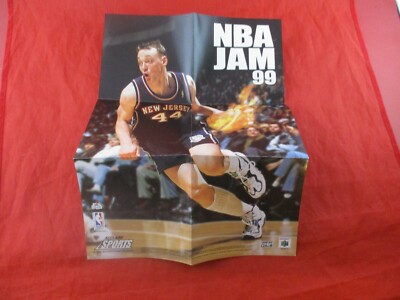 NBA Jam 99 / NHL Breakaway Nintendo 64 N64 Foldable Promo Poster Insert ...