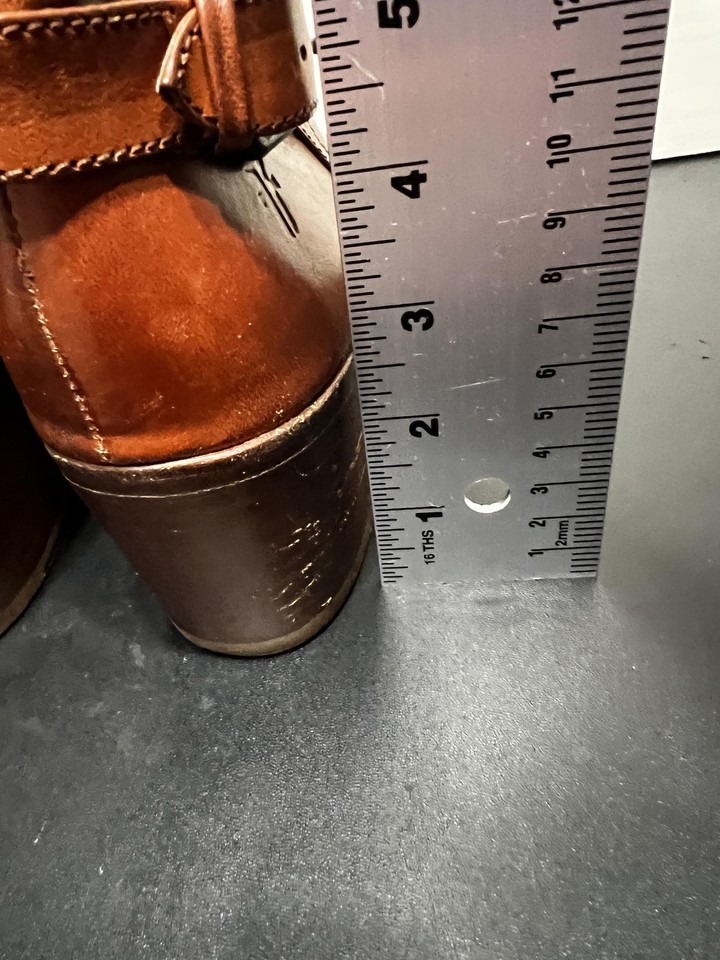 Frye Boots Womens Size 9 Brown Leather Ankle Side Zip Buckle Western ...