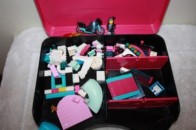 Lego Pink/black Carrying Case Hard Plastic Storage Box w/ Legos Movie ...