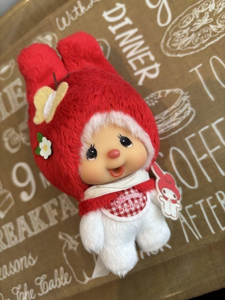 Monchhichi Chimu tan Sanrio Collaboration My Melody Keychain | eBay