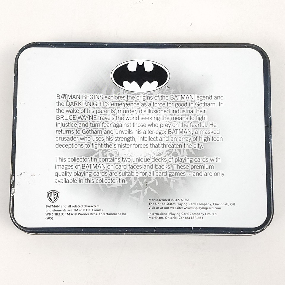 Batman Begins Playing Cards In Tin Collectors Case - Two Packs ...