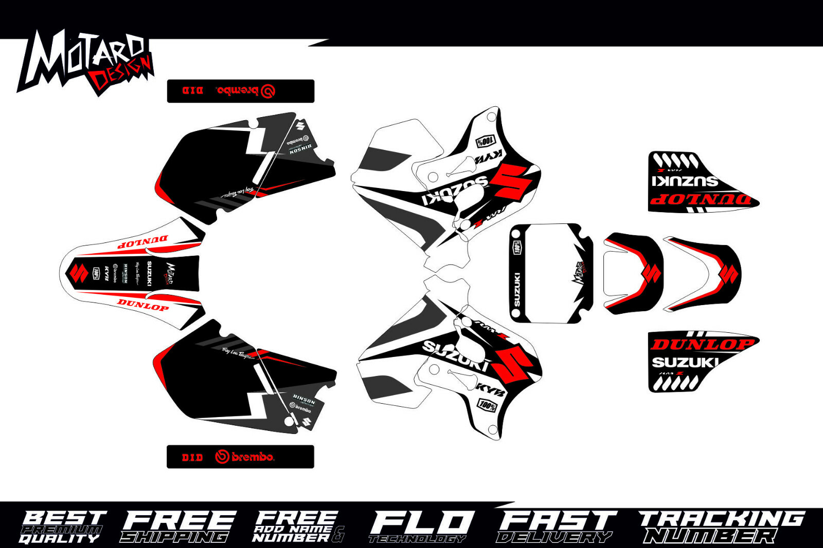 Suzuki RM 125 250 1996 1997 1998 Fasthouse Graphics Kit Enduro ...